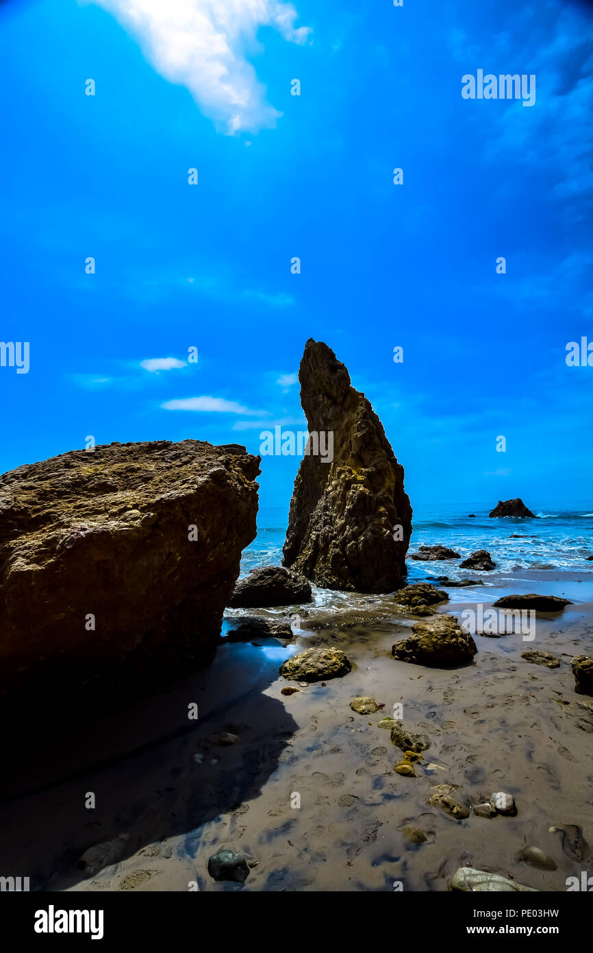Rock Formations And Natural Arches On El Matador State Beach In Malibu