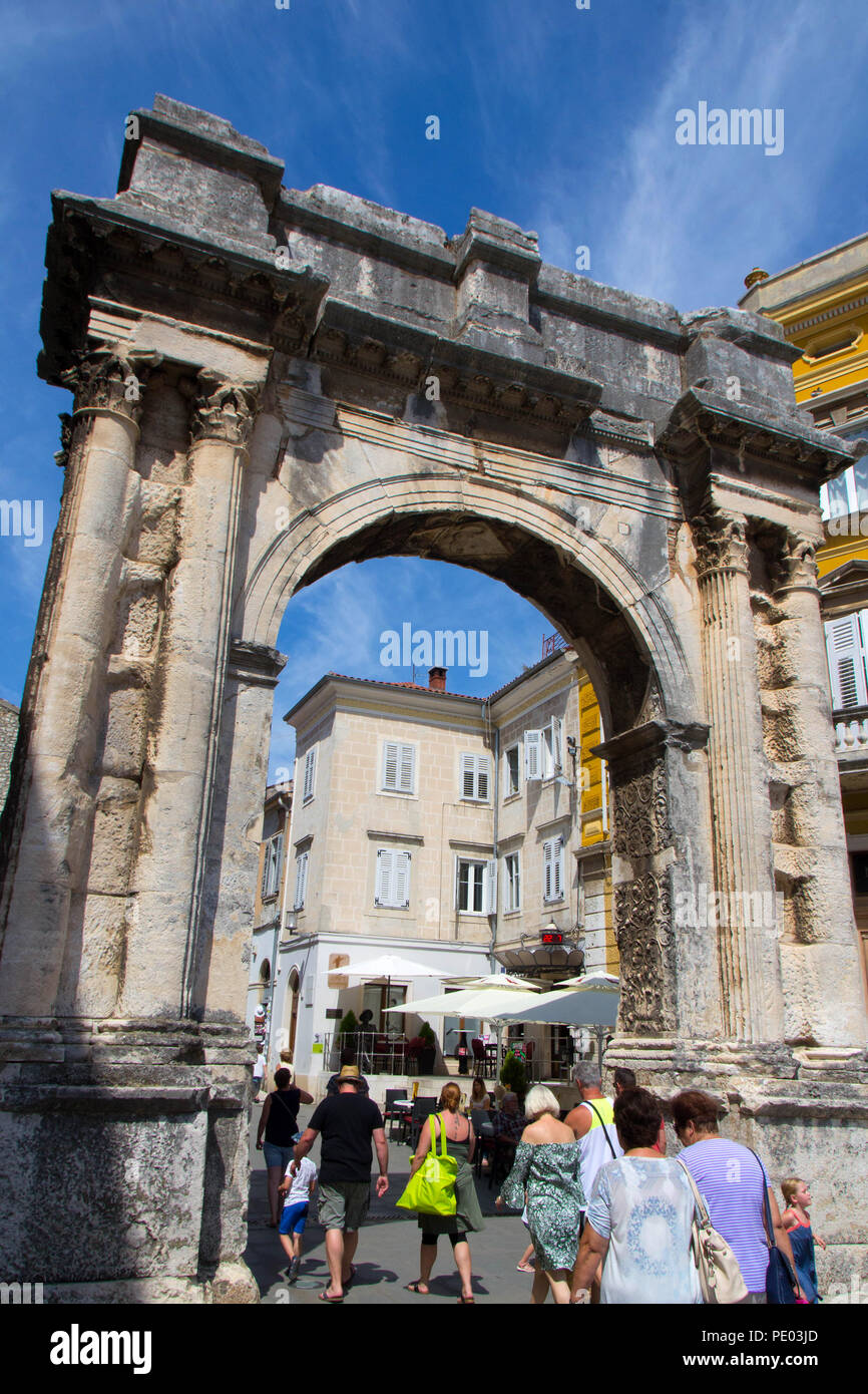 Arch of the Sergii is an Ancient Roman triumphal arch located in Pula ...