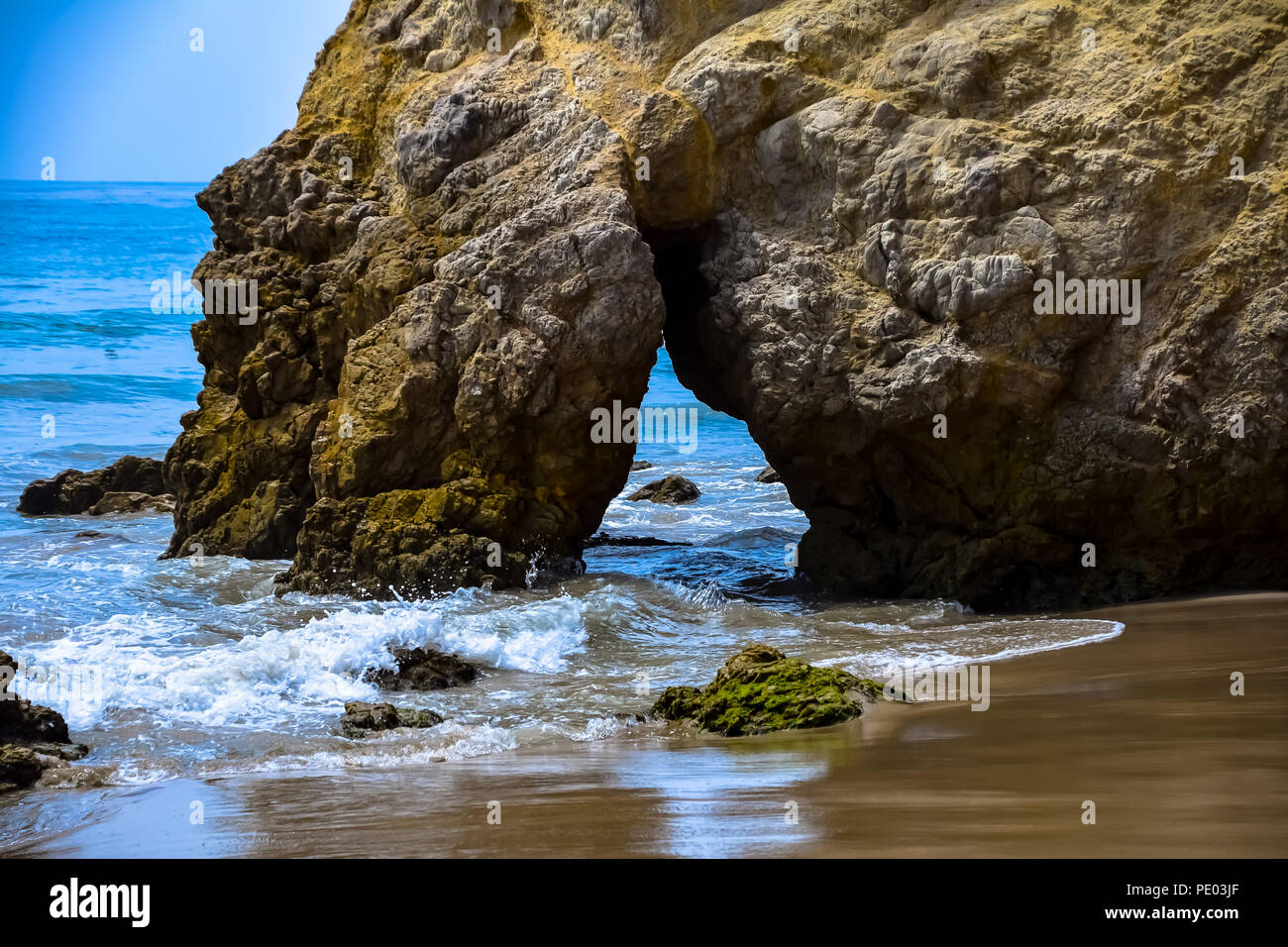 Rock Formations And Natural Arches On El Matador State Beach In Malibu