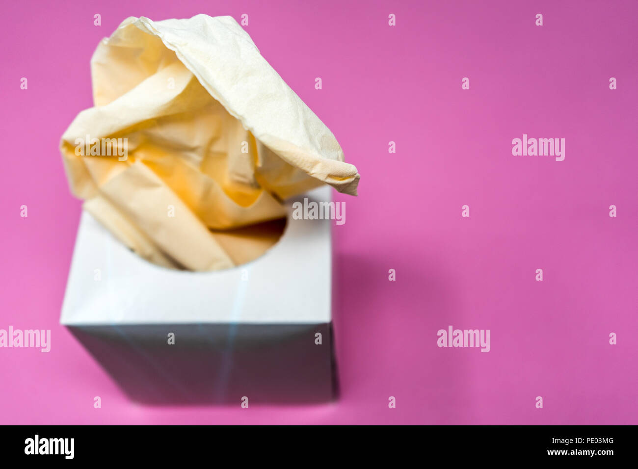 Facial Tissue Cube Box. Peach colored tissue paper Stock Photo - Alamy