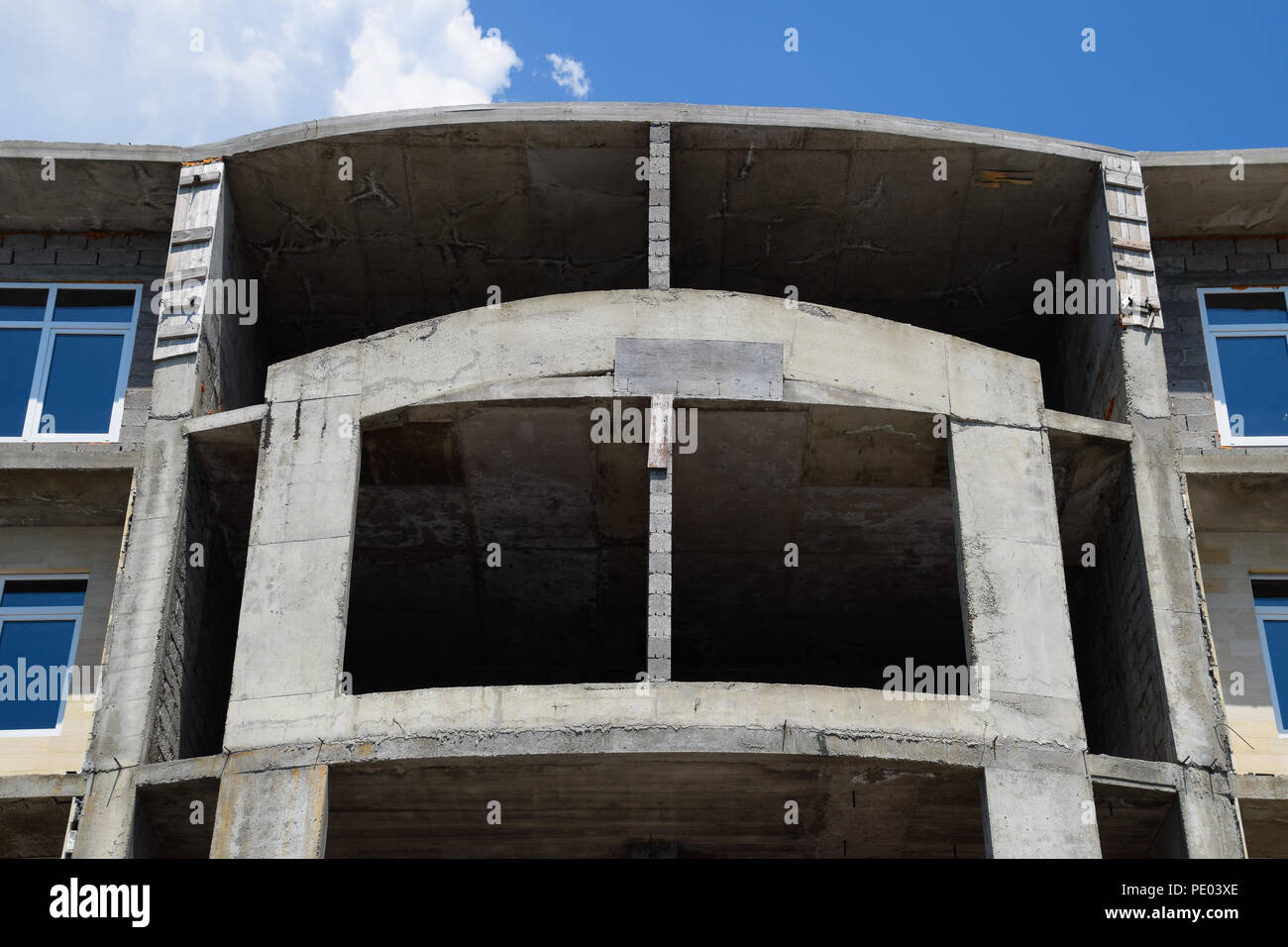 New house under construction. three storey building Stock Photo - Alamy
