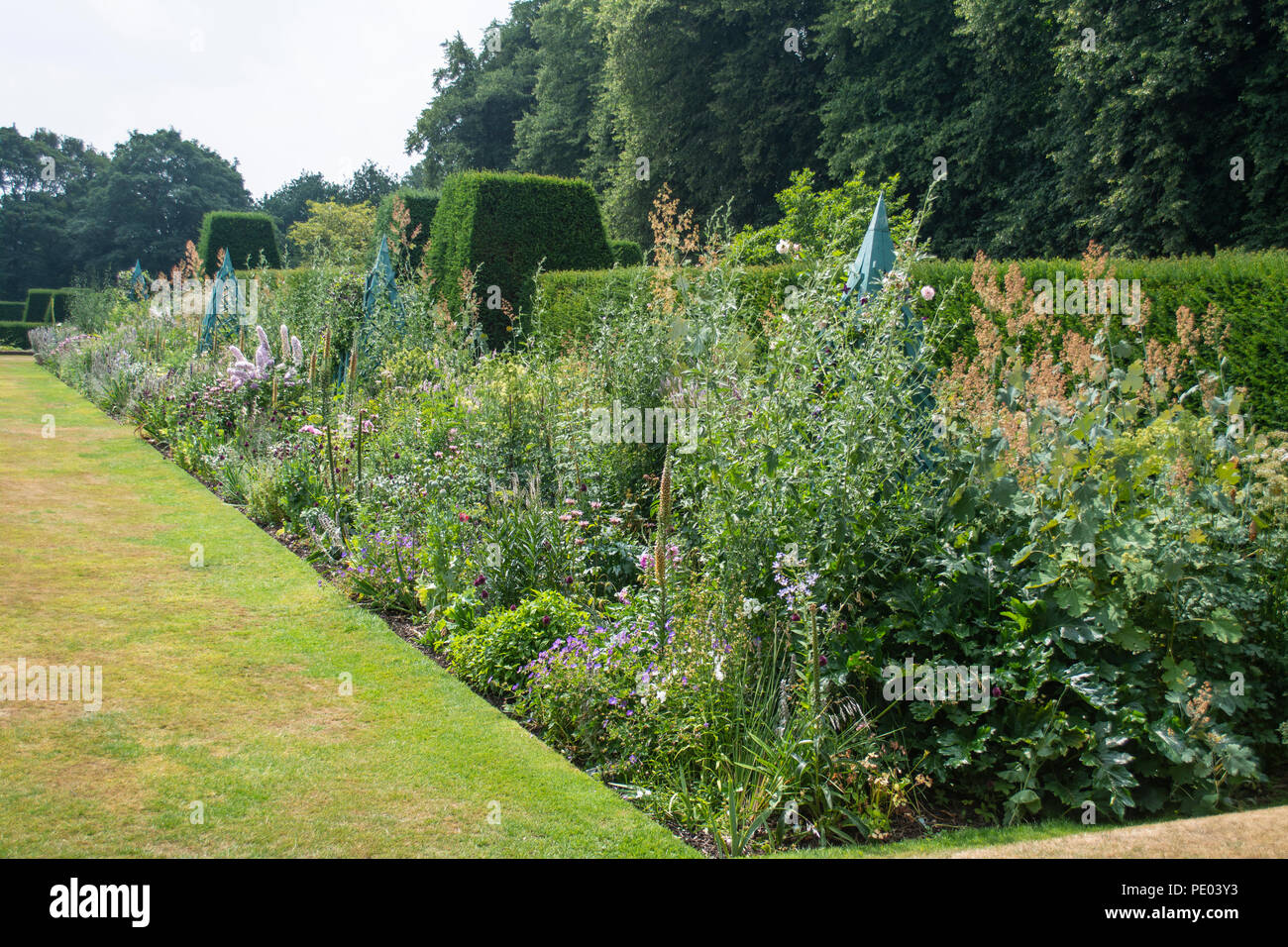 Formal flower borders at Renishaw Hall and Gardens, Renishaw ...