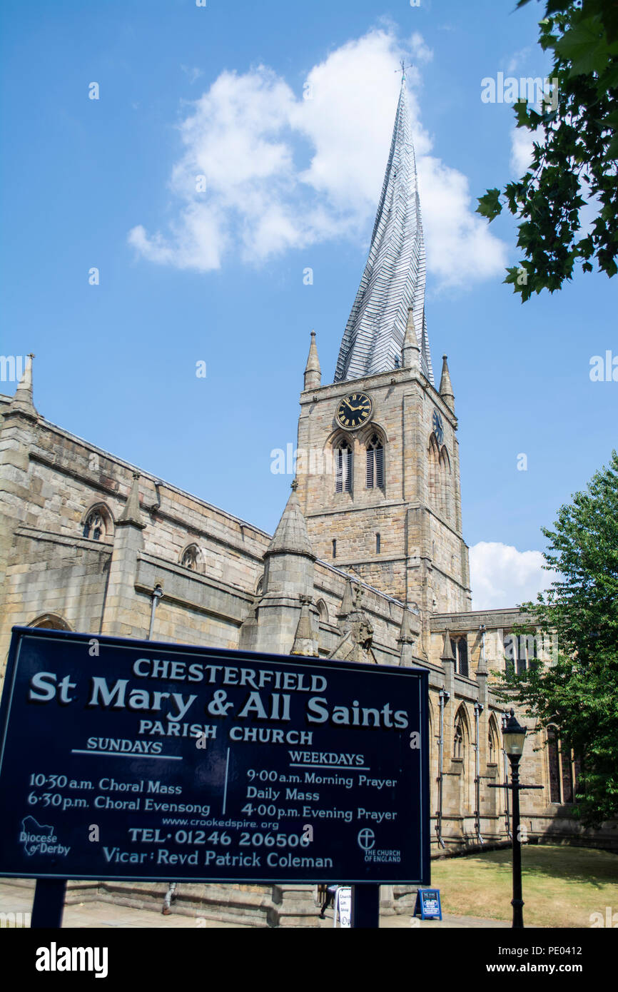 Twisted Spire at St Mary and All Saints Church in Chesterfield ...