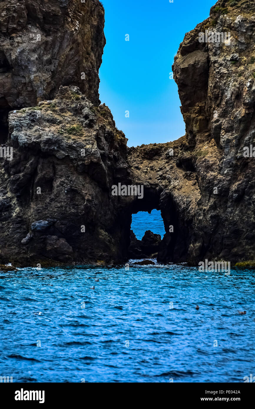 Rock formations off Anacapa Island in the Channel Islands National Park ...