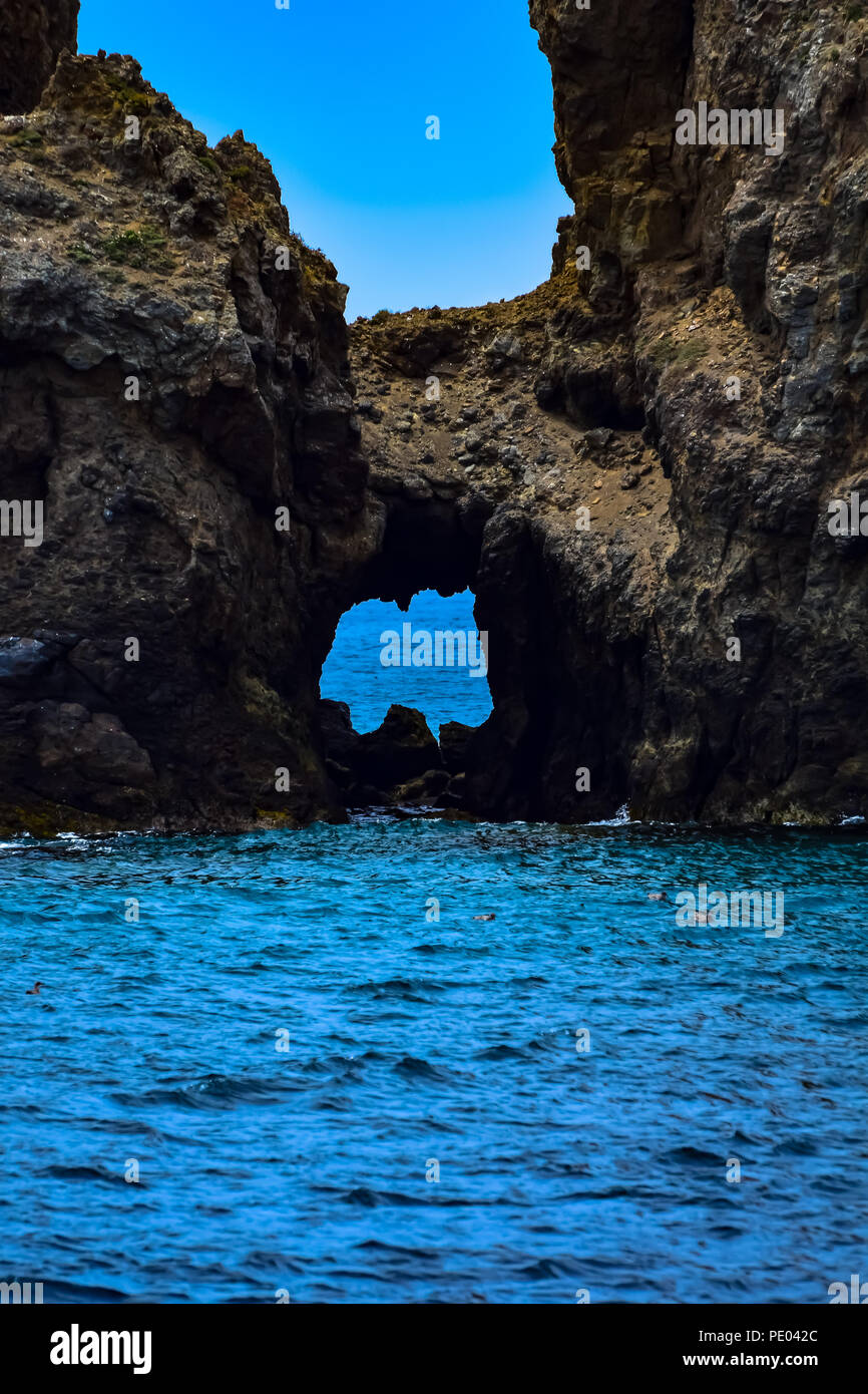 Rock formations off Anacapa Island in the Channel Islands National Park ...