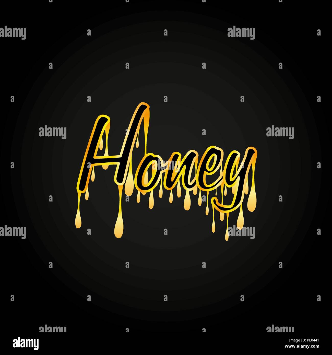 Honey typography dripping on black background Stock Vector Image & Art ...