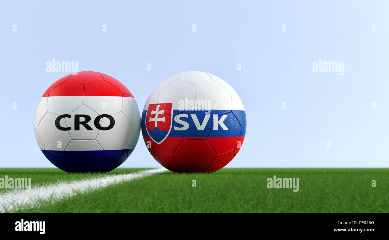 Croatia vs. Slovakia Soccer Match - Soccer balls in Croatia and ...