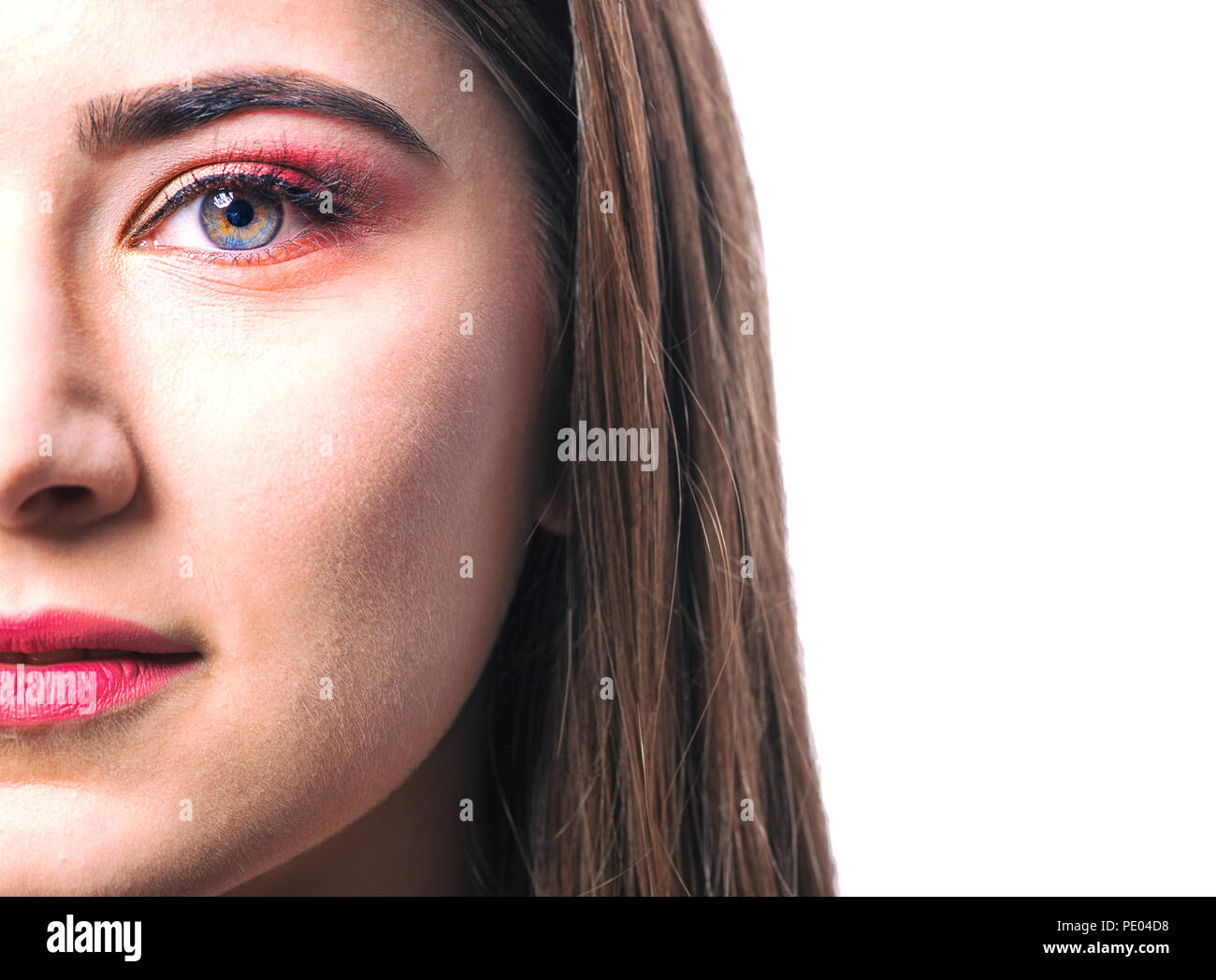 half face of a beautiful lady Stock Photo - Alamy