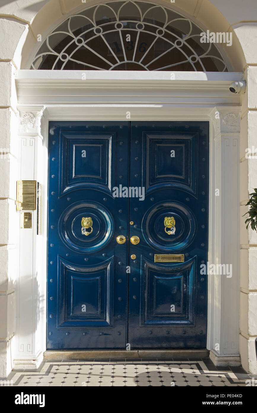 Classic design 19th century front door and entrance Harley Street ...