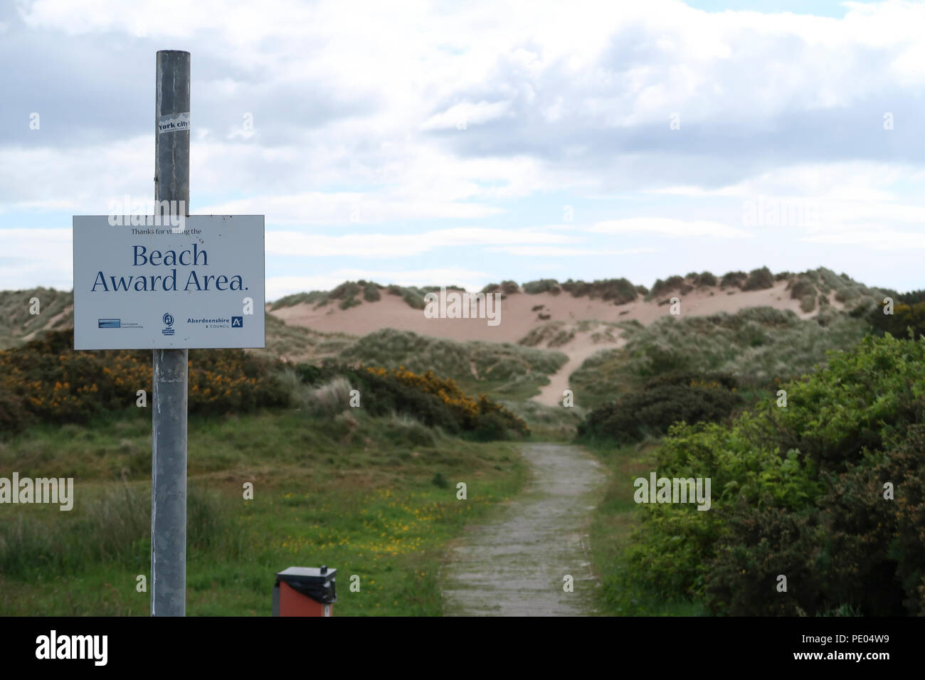 Beach Award sign at Balmeddie beach Stock Photo - Alamy