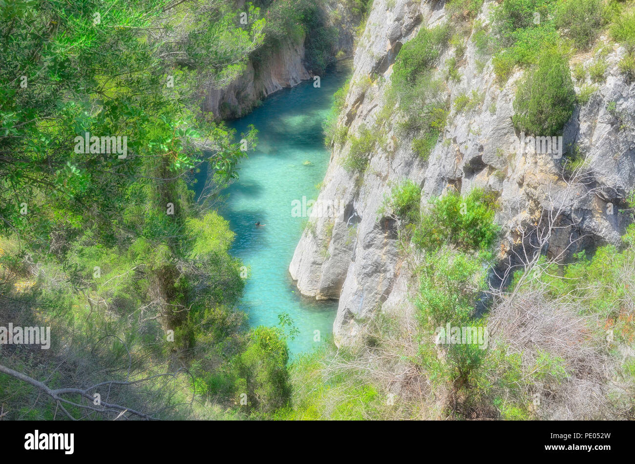 Tourist village of Montanejos (Castellon - Spain). Mijares, mountain ...