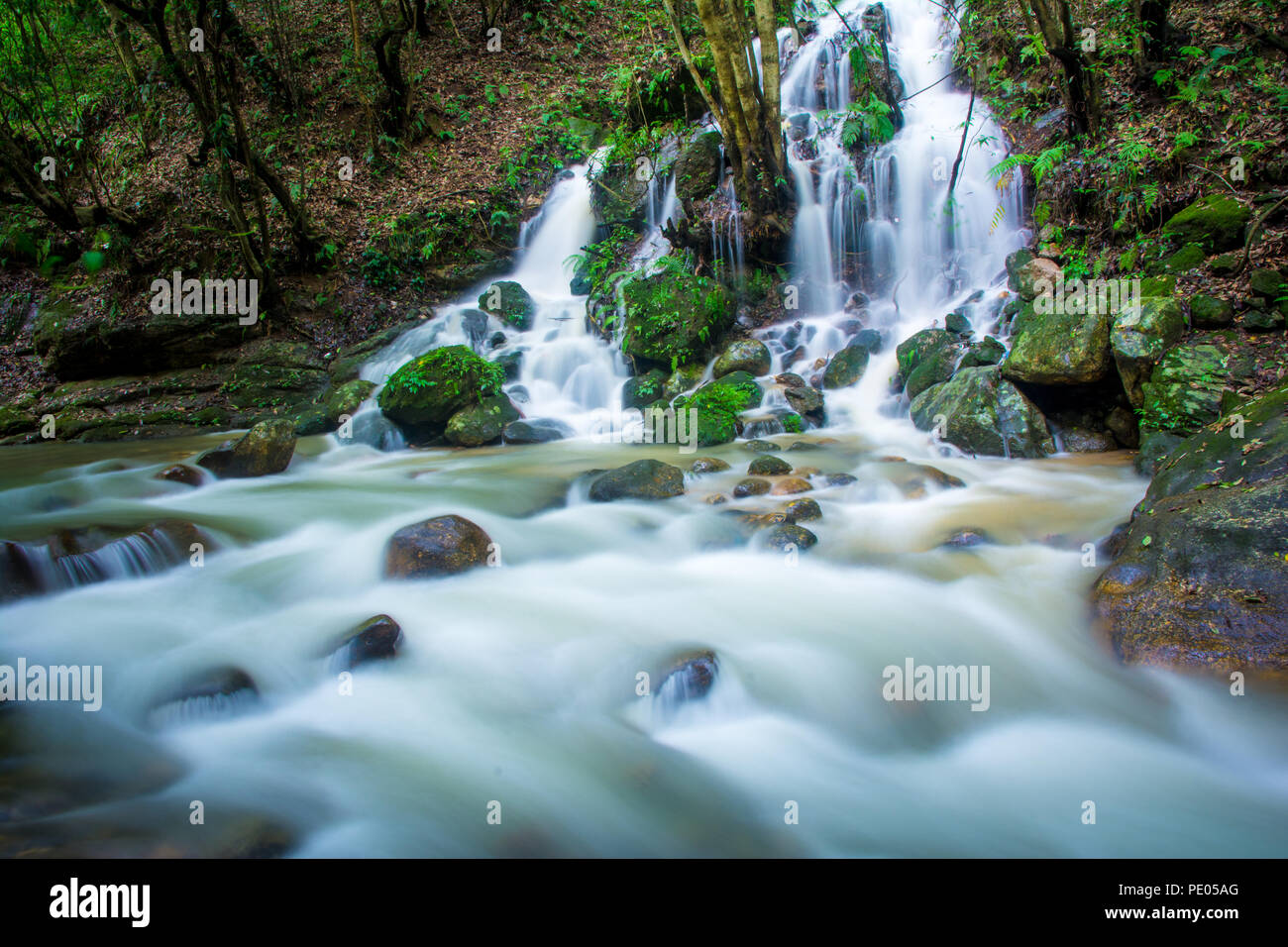 Milky fresh waterfall Stock Photo - Alamy