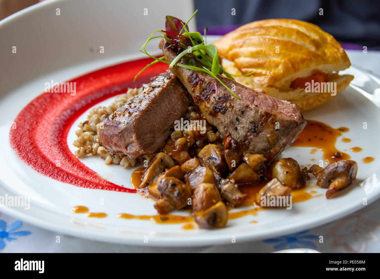 Grilled Lamb filet, Lindin Restaurant, Laugarvatn, Iceland Stock Photo ...