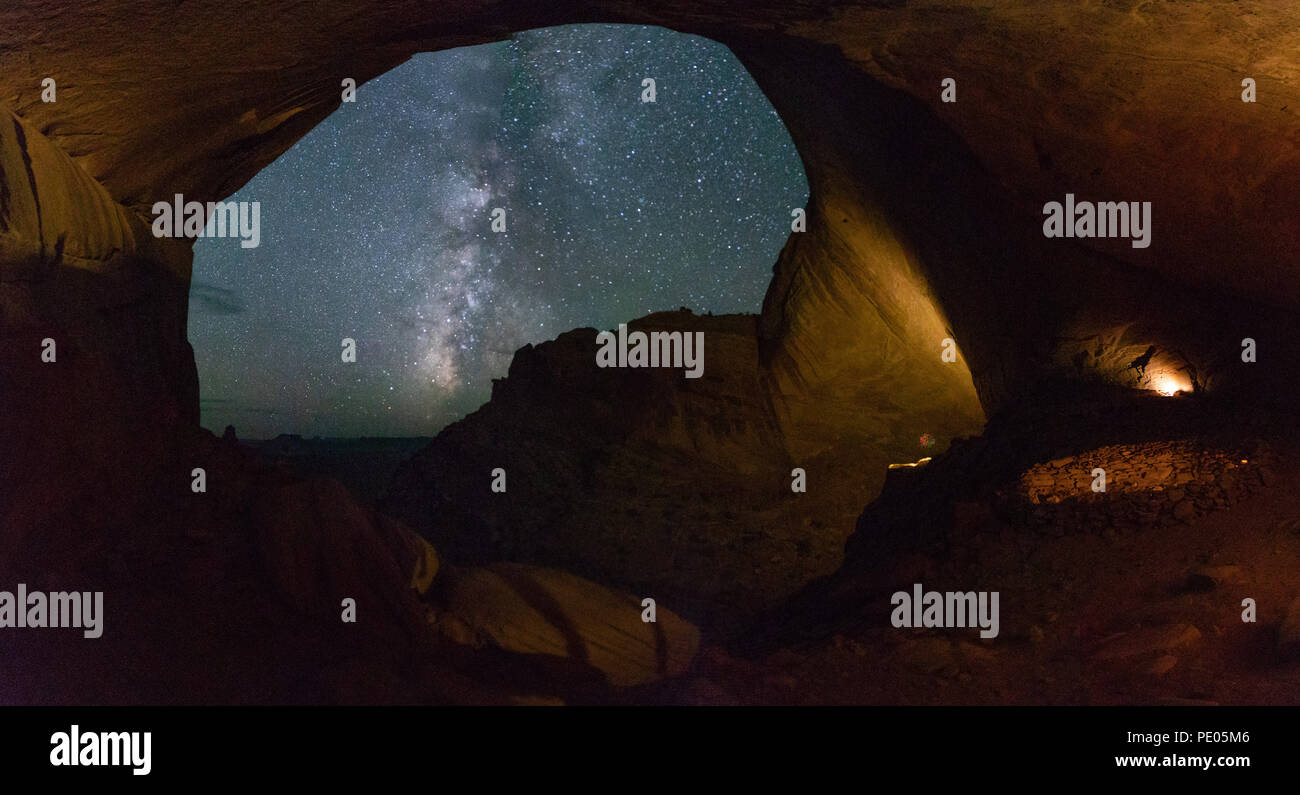 This is the picture of milky way at False Kiva at Canyonland National ...