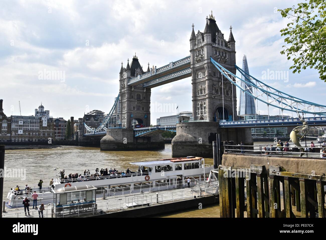 Tower Bridge spanning the River Thames, London, United Kingdom Stock ...