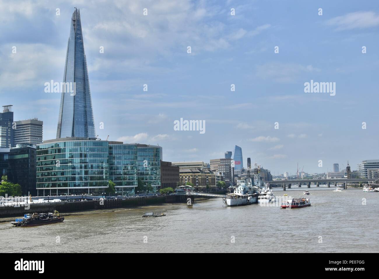 The Shard, tallest building in London, along the River Thames, London ...