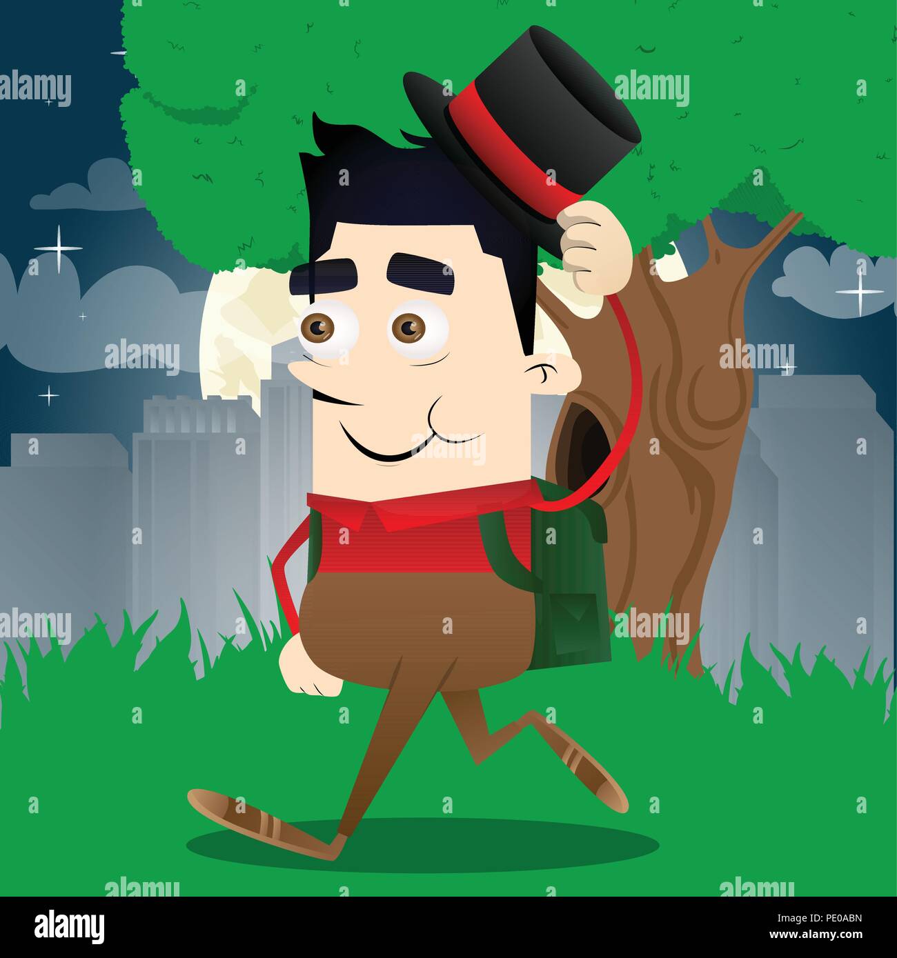 Schoolboy tipping his hat. Vector cartoon character illustration Stock ...