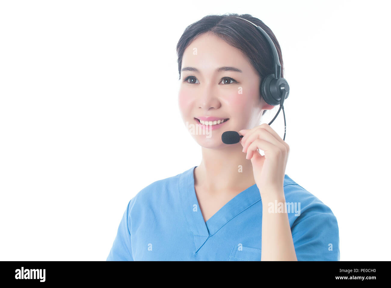 Beautiful chinese woman wearing headset hi-res stock photography and ...