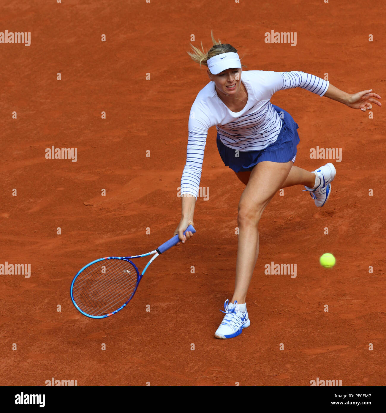 Five times Grand Slam champion Maria Sharapova in action during her third round match at Roland ...
