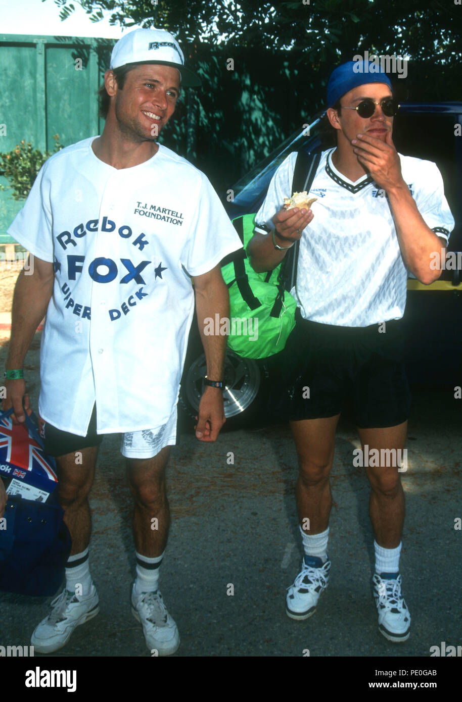 LOS ANGELES, CA - JUNE 14: (L-R) Actor Grant Show and actor Andrew Shue ...