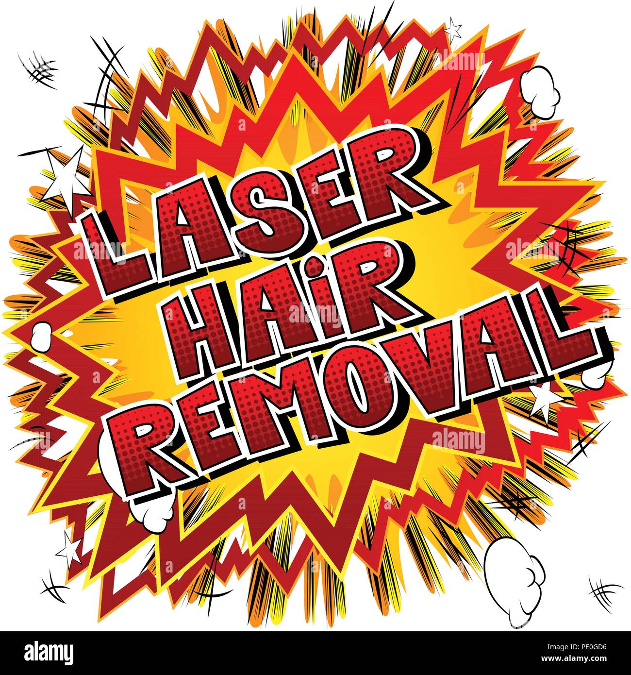 Laser Hair Removal - Comic book style phrase on abstract background ...