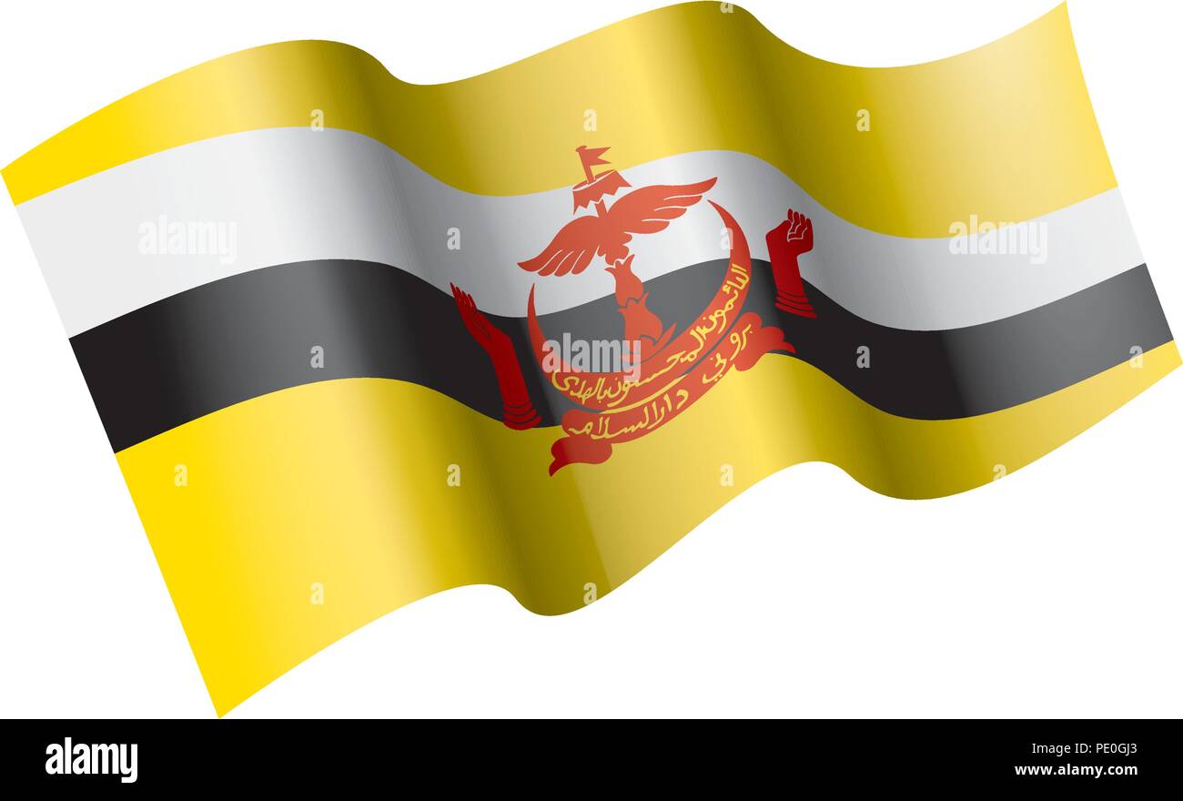 Brunei flag, vector illustration on a white background Stock Vector ...
