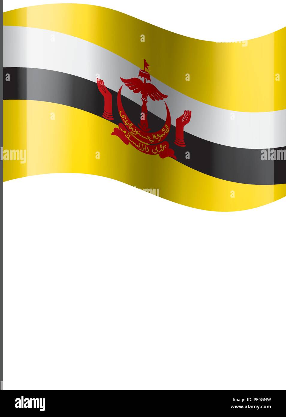 Waving ribbon flag brunei Stock Vector Images - Alamy