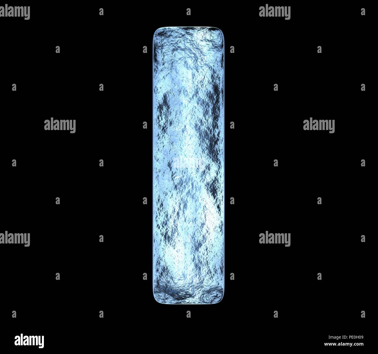 Ice letter I with cracks and bumps Stock Photo - Alamy