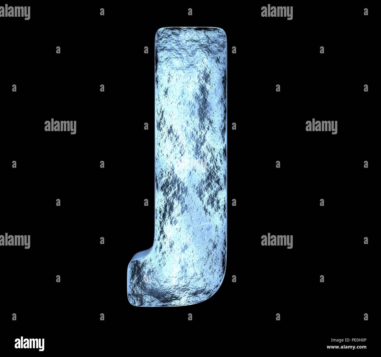 Ice letter J with cracks and bumps Stock Photo - Alamy