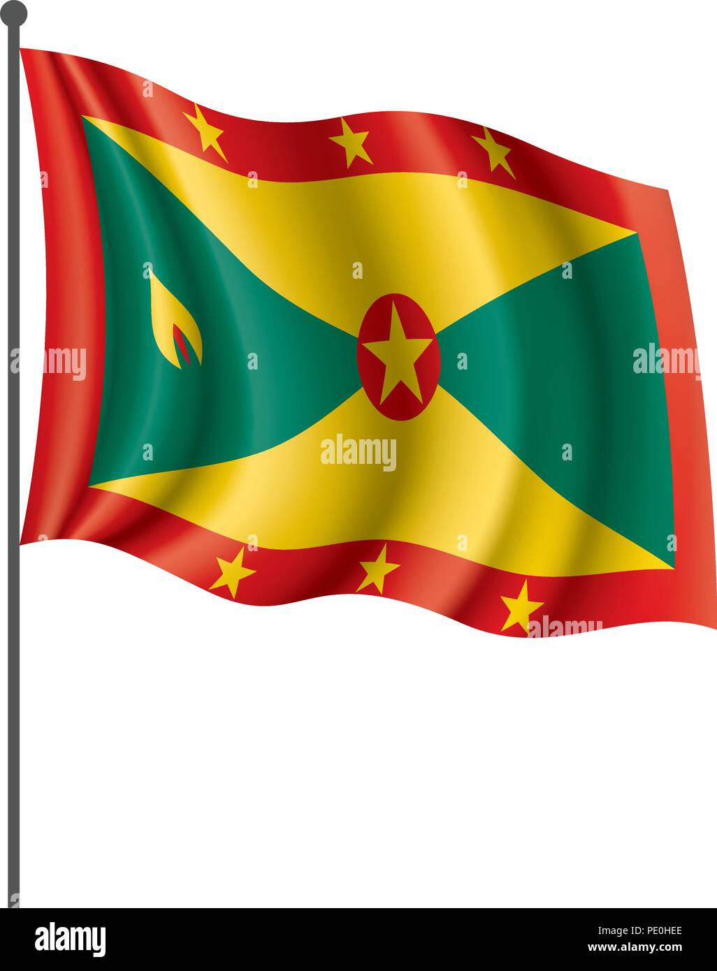 Grenada flag, vector illustration on a white background Stock Vector ...