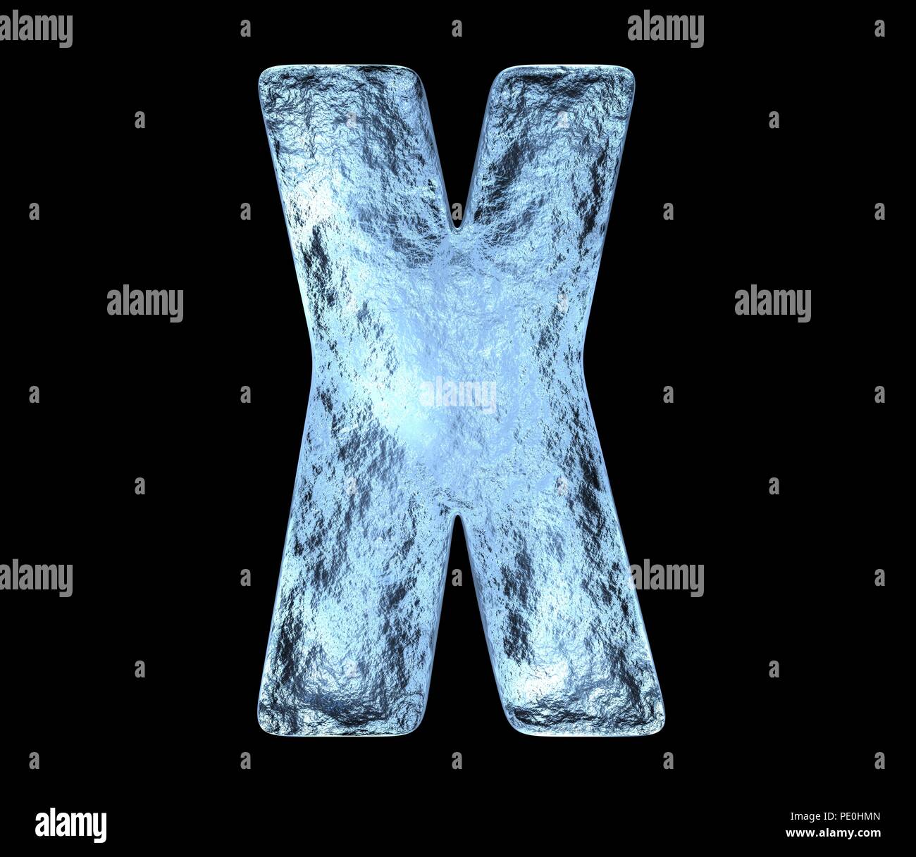Ice letter X with cracks and bumps Stock Photo - Alamy