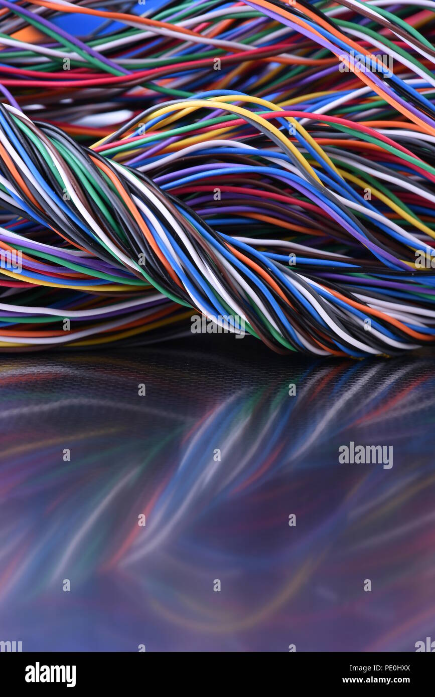 Colorful electrical cables Stock Photo - Alamy