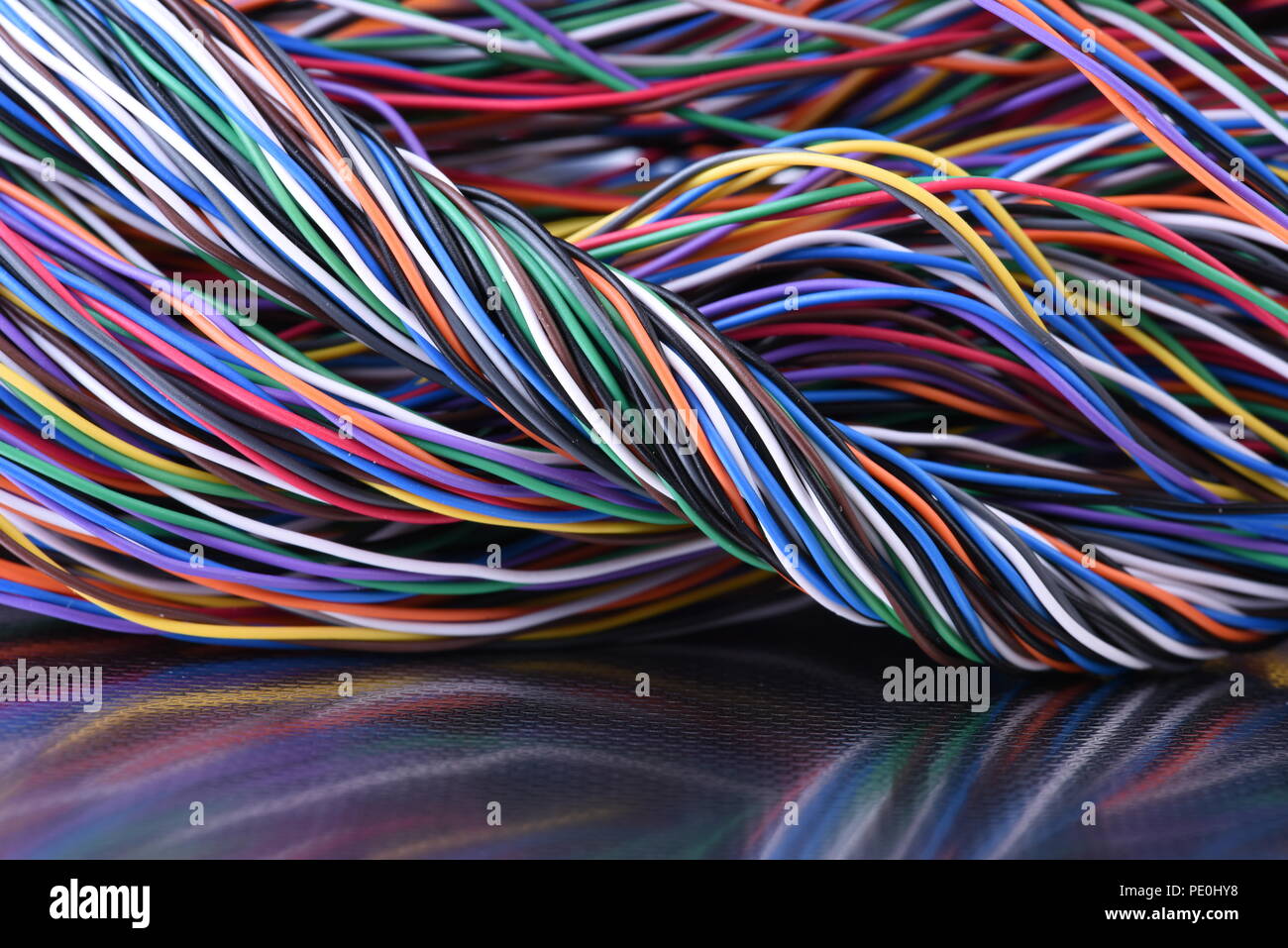 Colorful electrical cables Stock Photo - Alamy