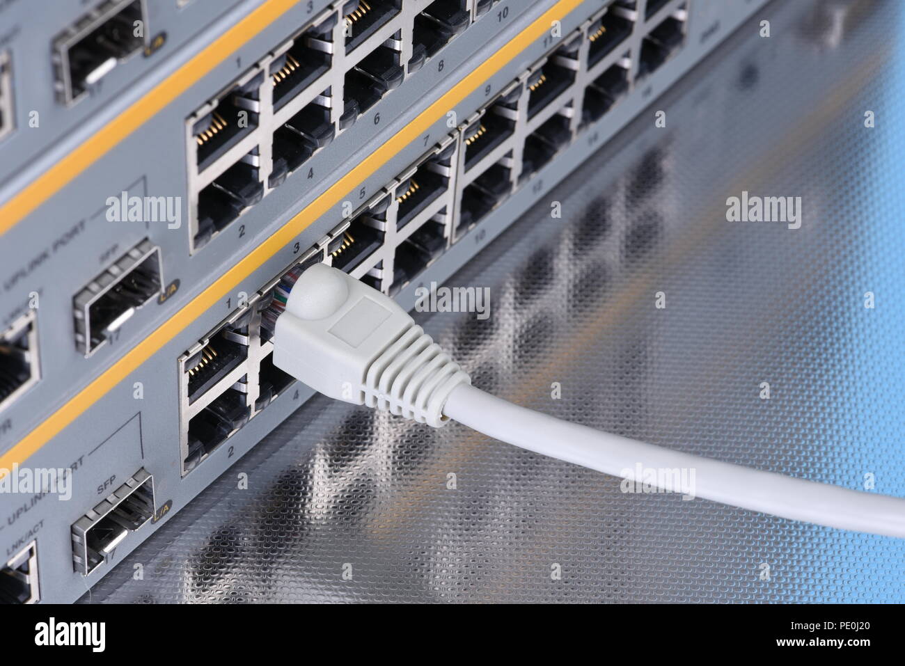 Data center network switches and ethernet cables Stock Photo - Alamy