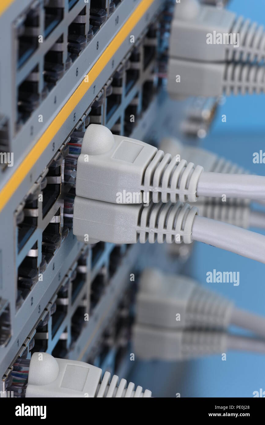 Data center network switches and ethernet cables Stock Photo - Alamy