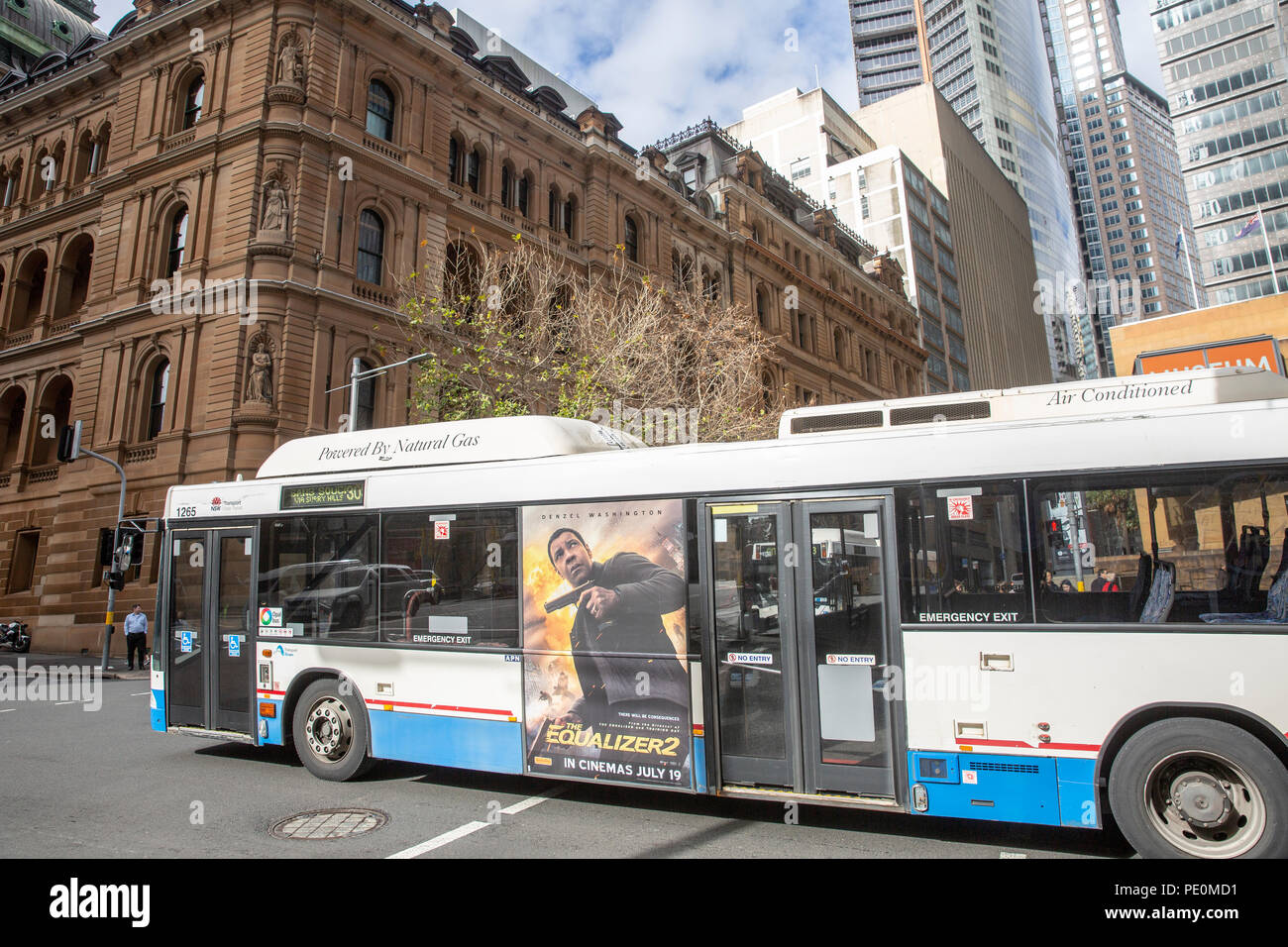 Sydney bus in Bridge street passing the Chief Secretarys building ...