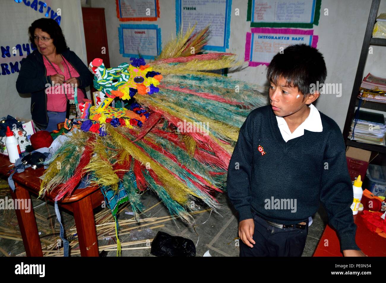 Making devil suit for the Fiestas Virgen del Carmen in El CARMEN DE LA ...