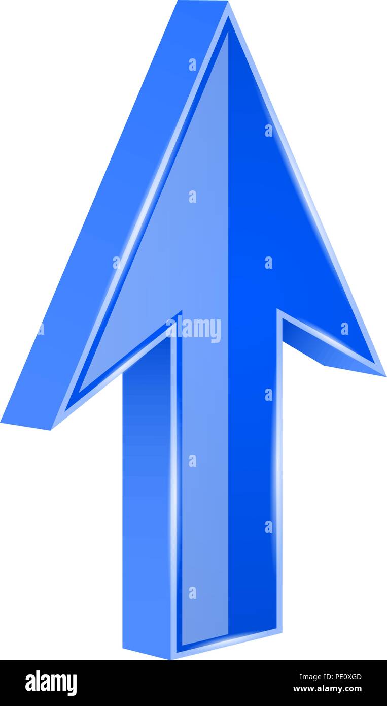 Blue arrow. 3d UP sign Stock Vector Image & Art - Alamy