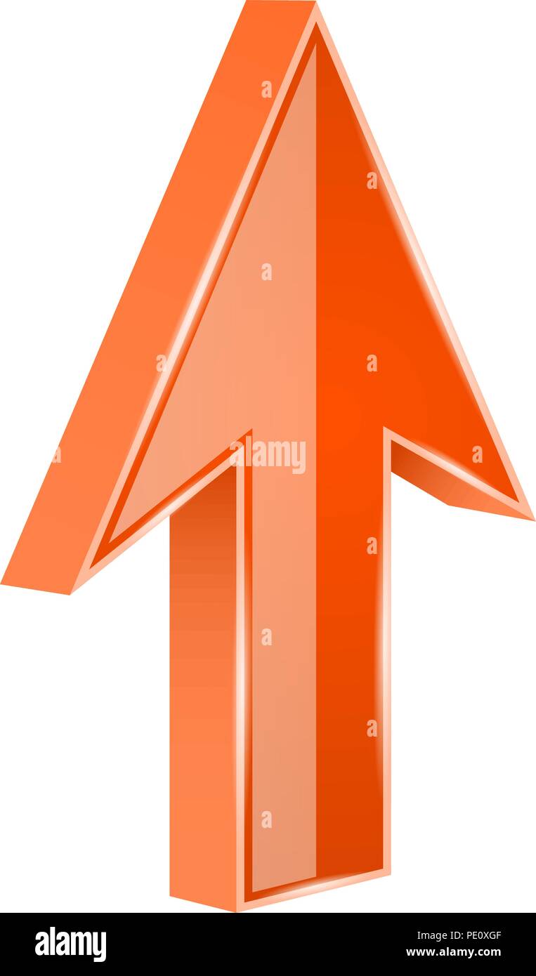 Orange arrow. 3d UP sign Stock Vector Image & Art - Alamy