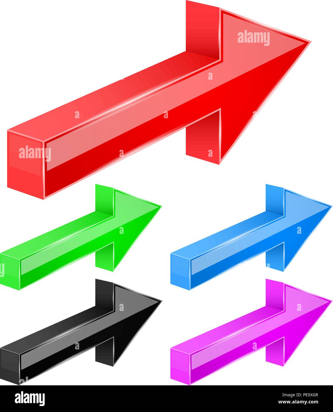 Colored arrows. 3d next signs Stock Vector Image & Art - Alamy