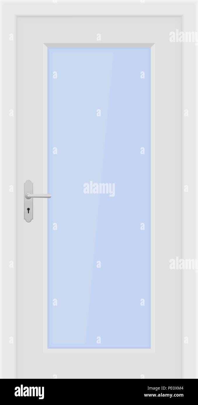 White door. Interior design with glass elements Stock Vector Image ...