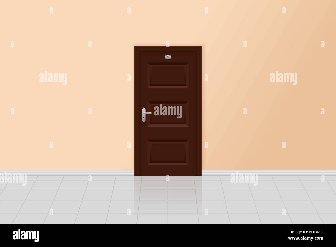 Wooden handle on door Stock Vector Images - Alamy