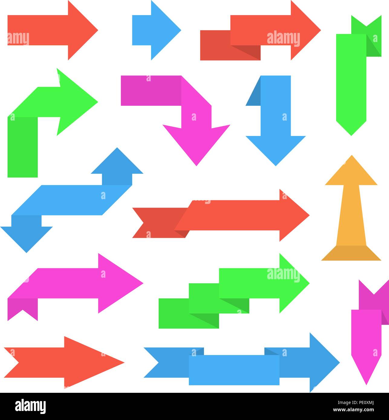 Paper arrows. Colored set of sticker labels Stock Vector Image & Art ...