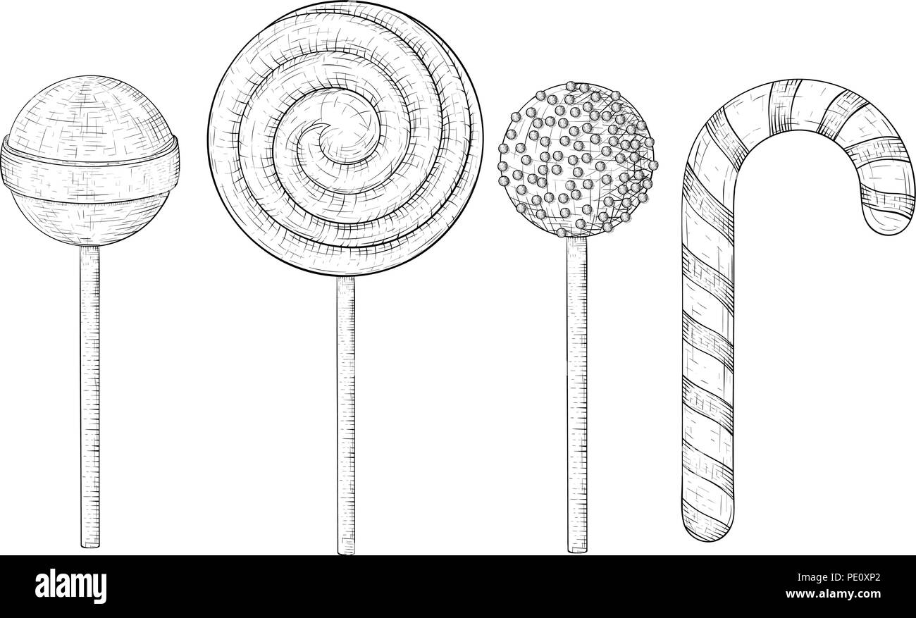 Lollipops. Hand drawn sketch Stock Vector Image & Art - Alamy