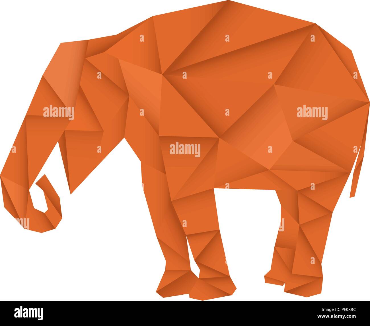 Brown elephant. Polygonal vector illustration Stock Vector Image & Art ...