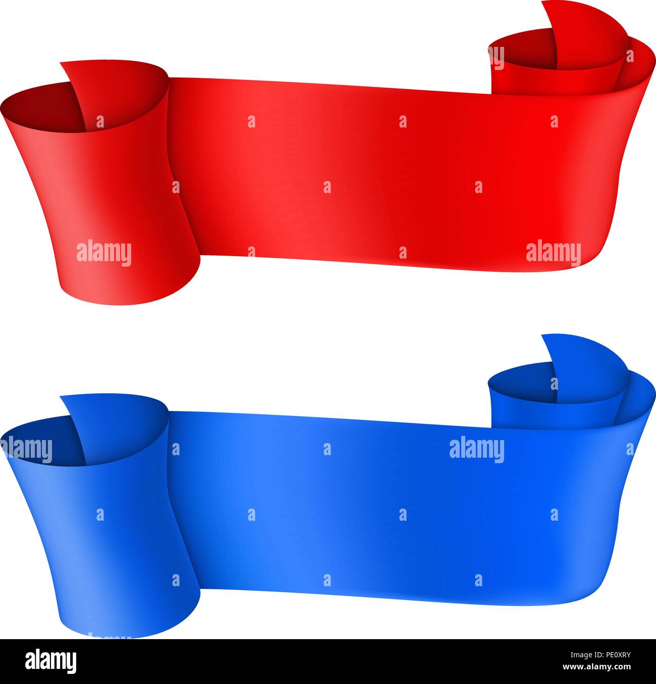 Ribbon scrolls. Blue and red Stock Vector Image & Art - Alamy