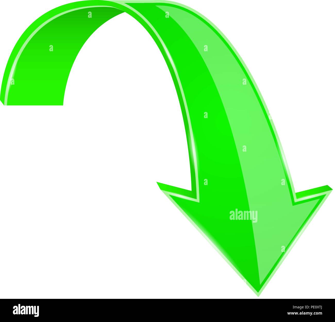 Green down arrow. 3d sign Stock Vector Image & Art - Alamy