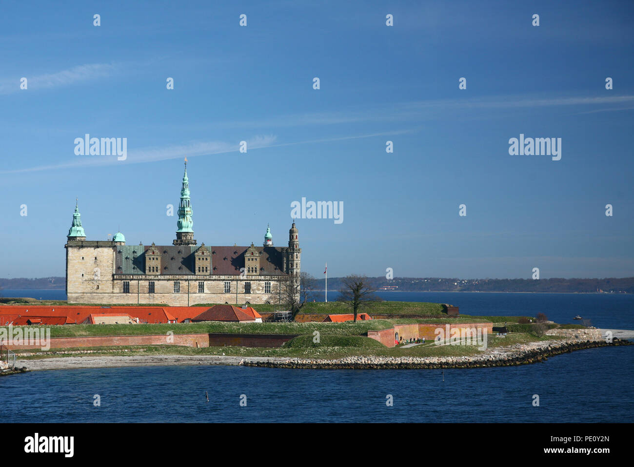 Kronborg Castle in Elsinore, north of Copenhagen one of northern Europe ...
