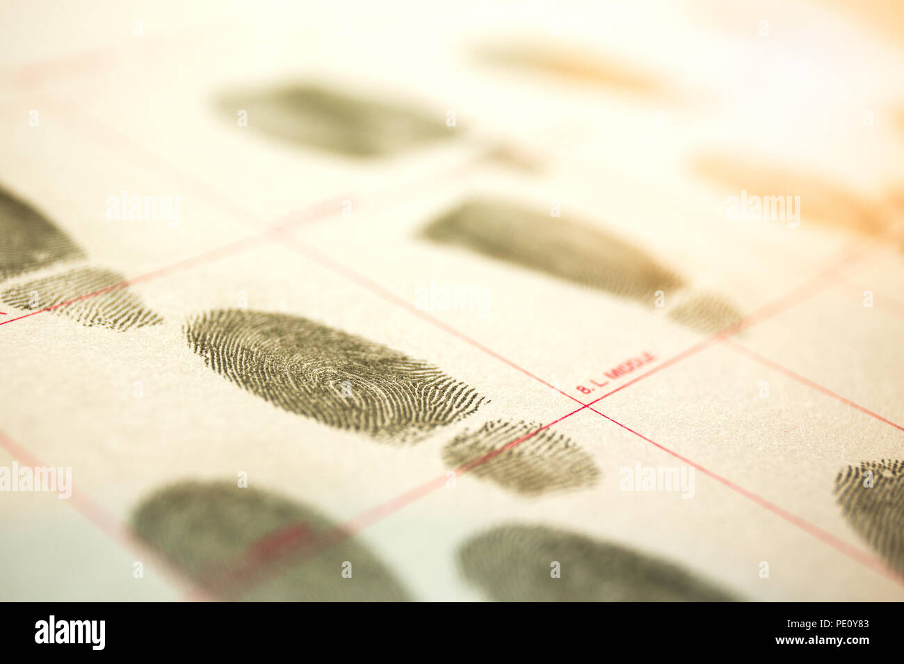 forensic concept of physiological biometrics criminal record by suspect ...