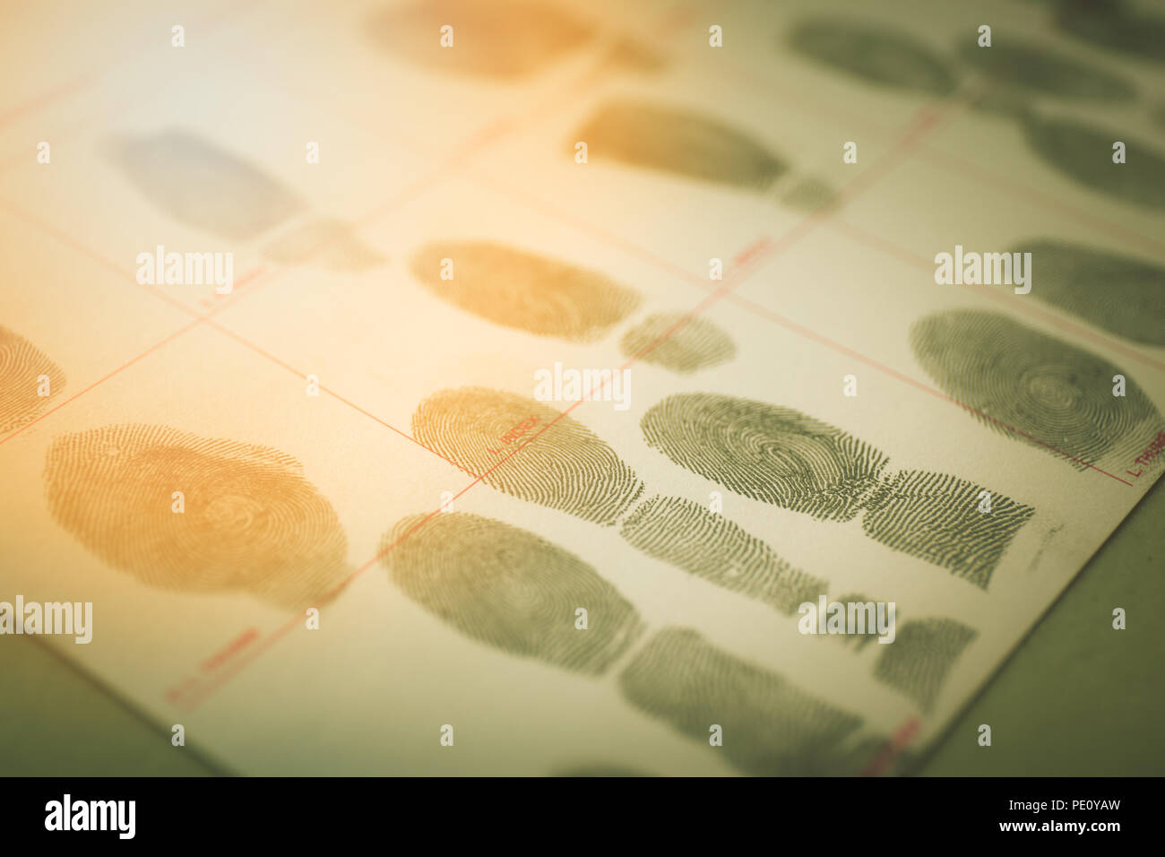 physiological biometrics concept of criminal record by suspect ...